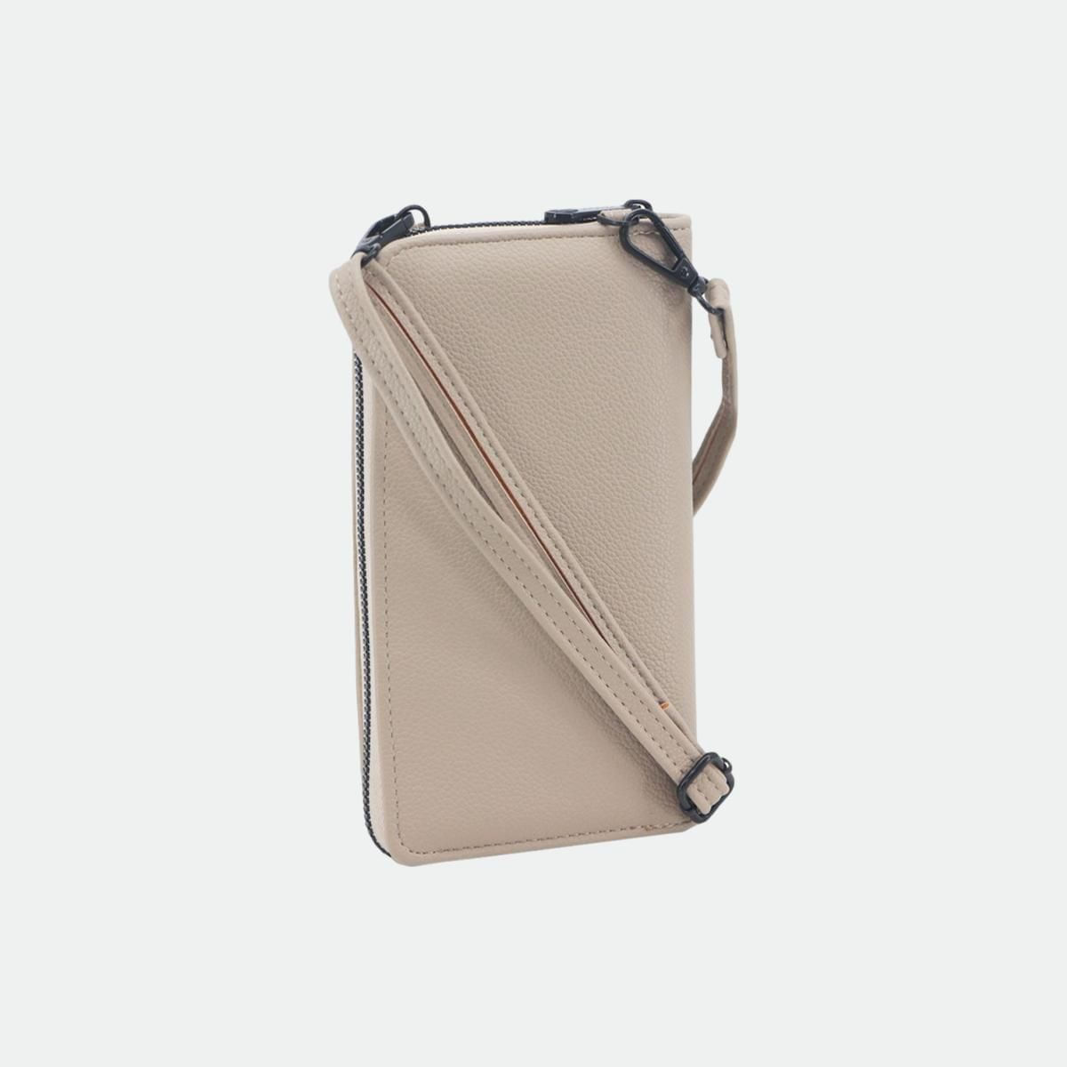 Bandolera Porta Celular y Billetera Con Solapa Amayra - Art 67.b946 - BEIGE